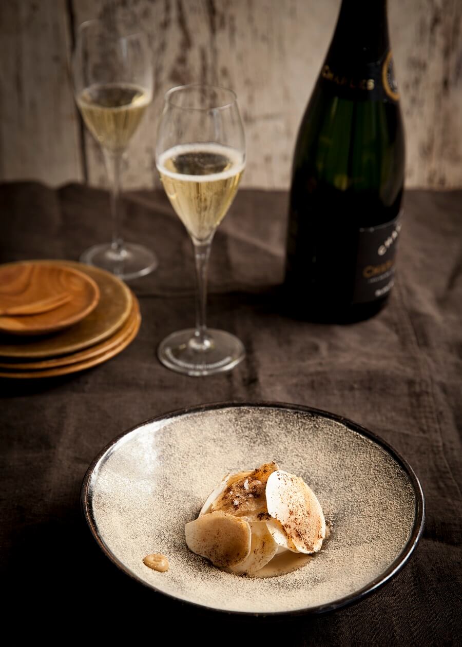 Haddock en fine brunoise aux champignons et à la ricorée